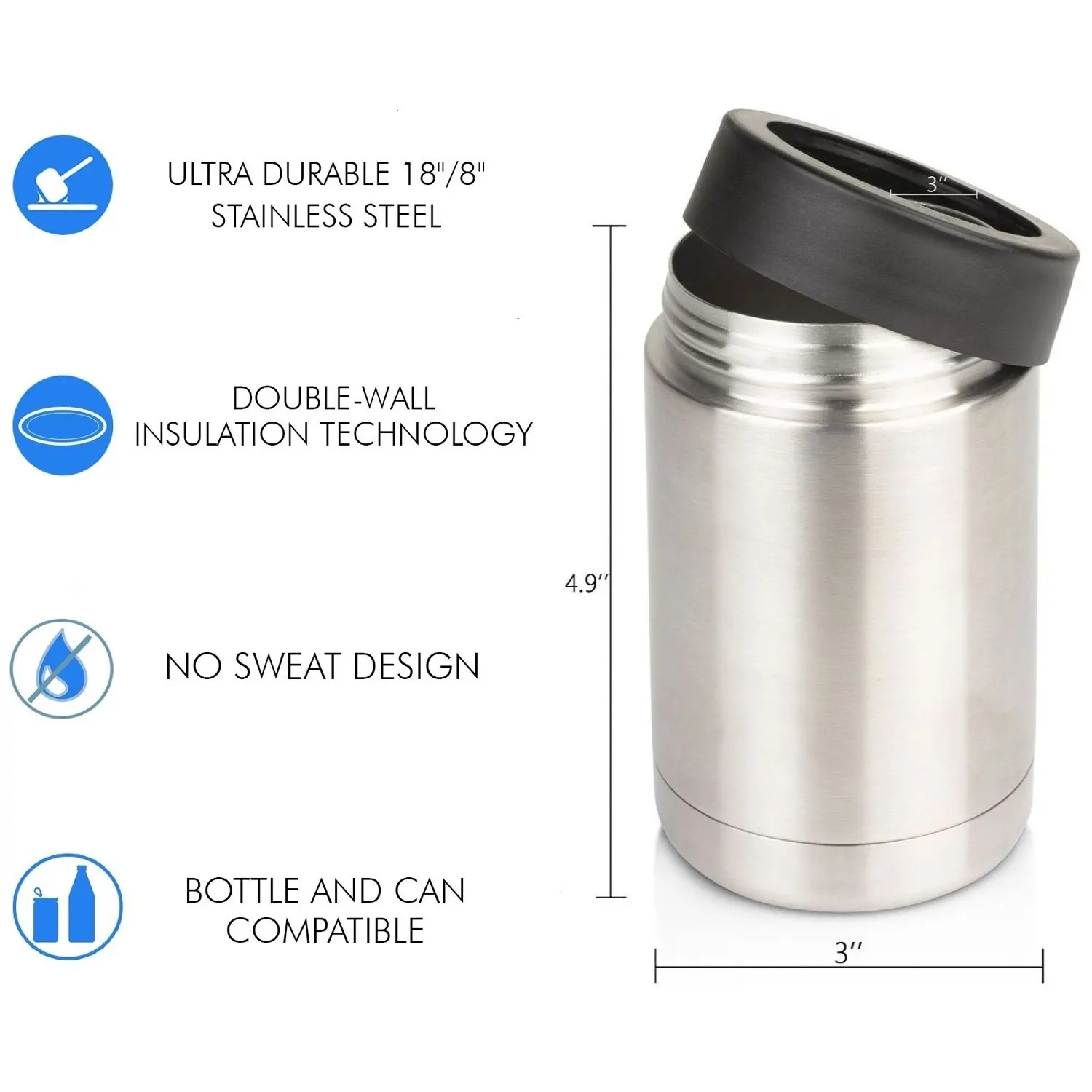 12 Oz Stainless Steel Insulated Can Insulator - Eco-friendly