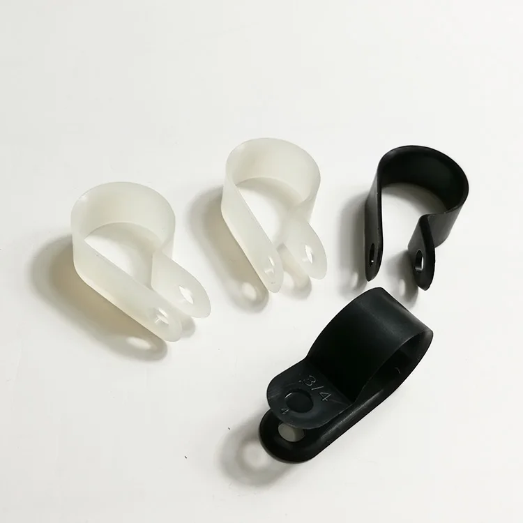 R-type Cable Clamp Uc-3 (12.7mm 1/2) White Black Cable Fastening Clamp ...