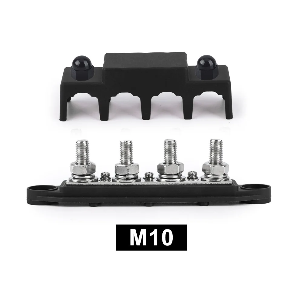 Automatic Marine Electric Busbar 4 Stud 3/8" M10 Post Battery Power Distribution Terminal Block ...