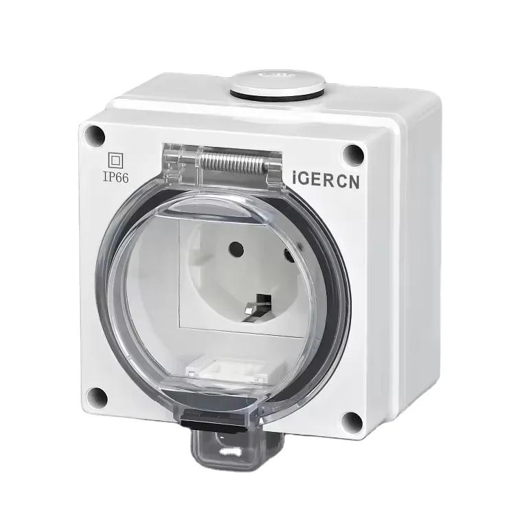IP66 Weatherproof Wall Switch Socket - 250V 16A Outdoor Power Outlet