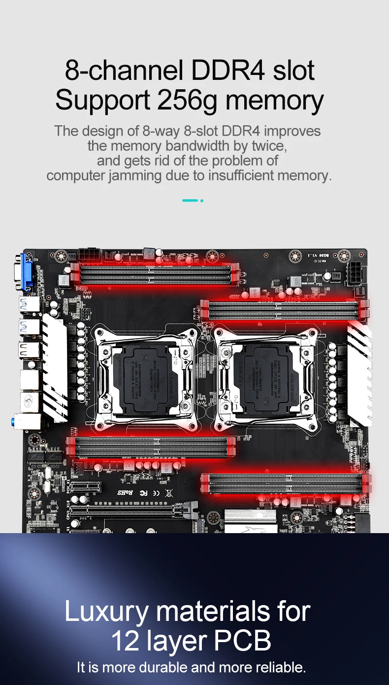 Jingsha Godlike X99 2011v3 Dual Sockets Server Motherboard With Octa ...