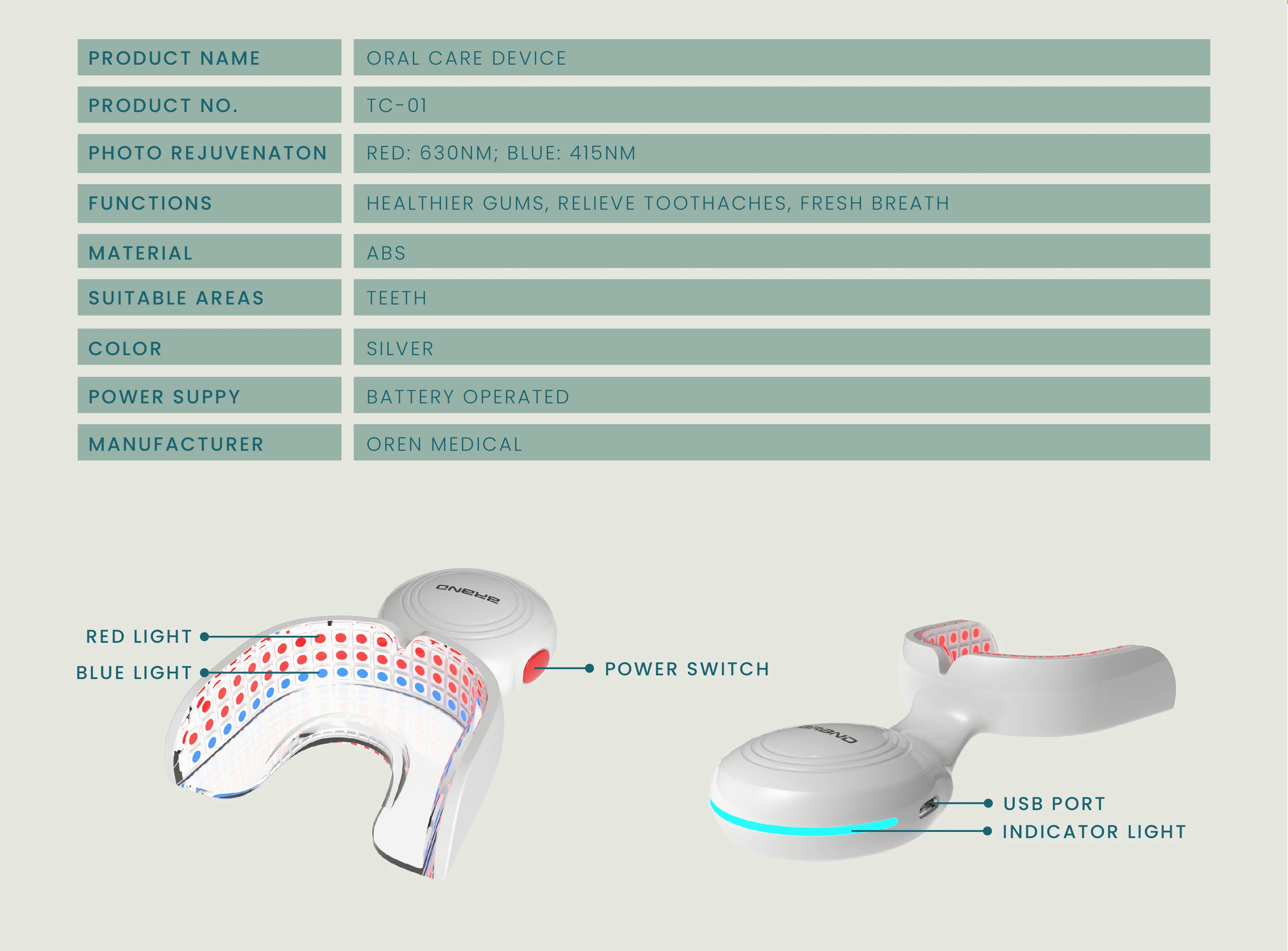 Oren Medical New Upgrade Pro-series Portable Teeth Whitening Light ...