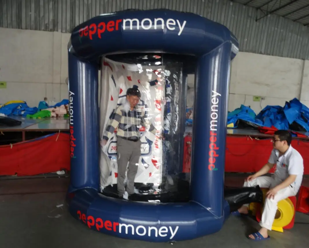 Custom Inflatable Cube Cash Money Catching Machine Grab Booth For Sale ...