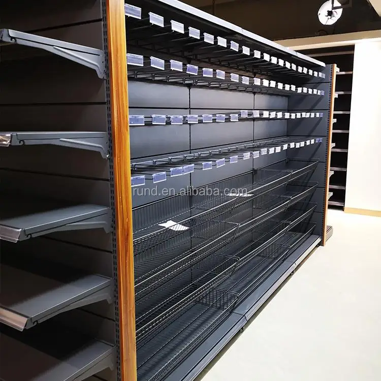 Supermarket Shelf Dimensions Grey Color Supermarket Metal Rack Sheving ...