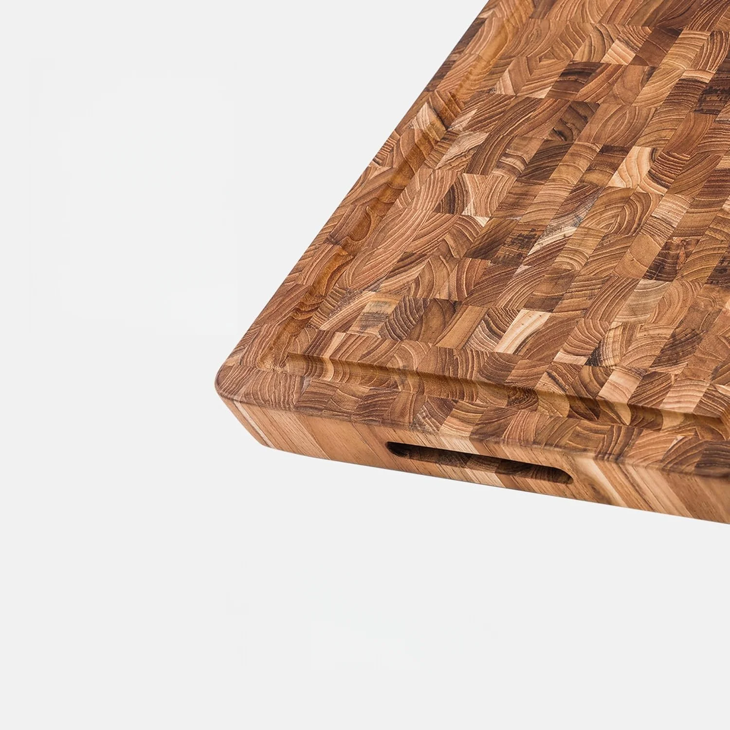 Premium Butcher Block End Grain Teak Wood Cutting Board Handles Kitchen ...