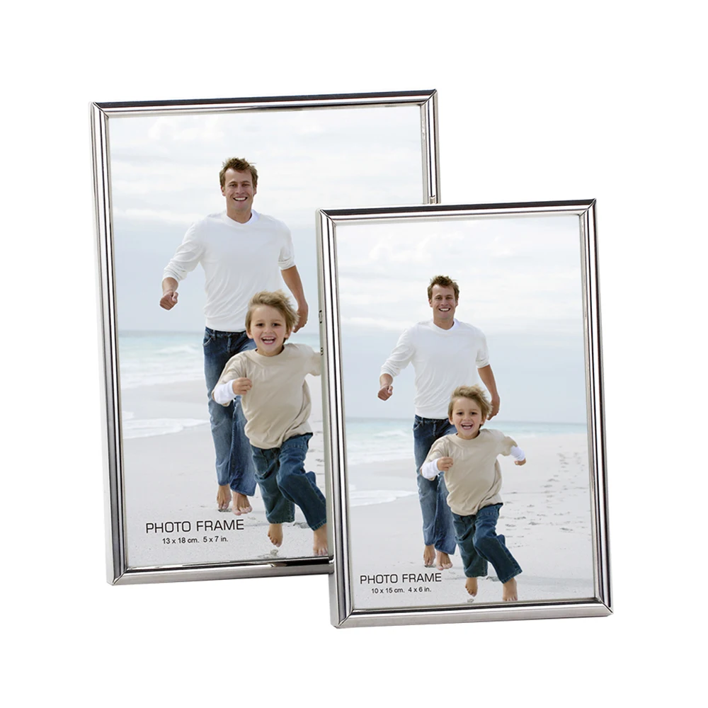 Roll Form Iron Silver Plated Photo Frame - Thin Edge