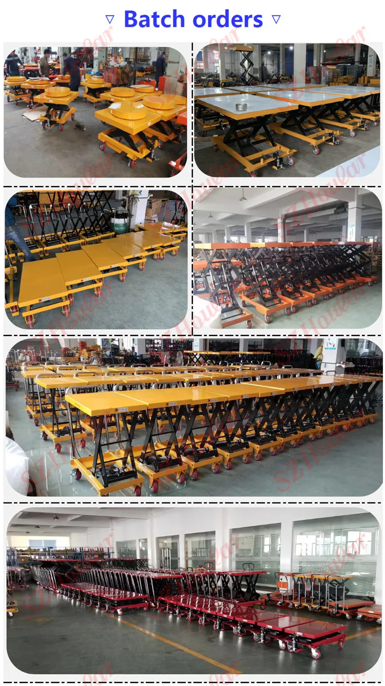 1000kg Double Scissor Lift Table Cart - 1.7m Manual Hydraulic Lift for ...