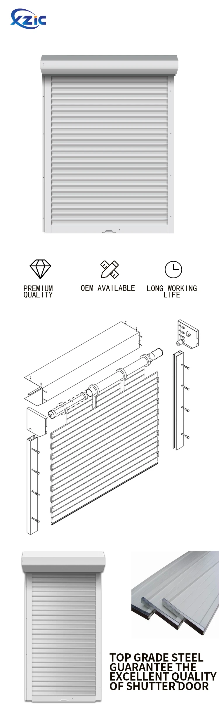 Light Weight Steel Fast Insulated Roller Shutter Door Panels