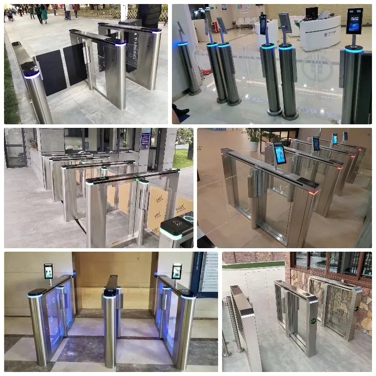 Pedestrian Security Access Control Turnstiles Metro Gate Flap Barrier ...