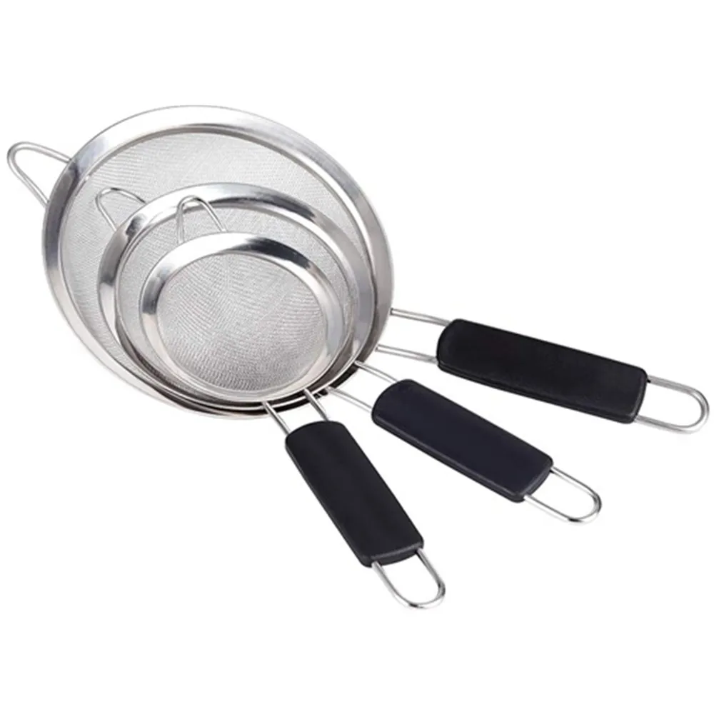 Set of 3 Stainless Steel Mesh Ladles - Durable & Versatile