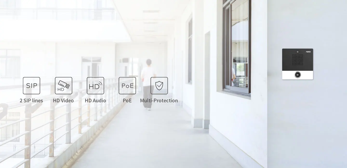 I10 Audio Sip Mini Intercom Hd Voice,Wall-mounted,Poe,2 Sip Lines,Ip54 ...