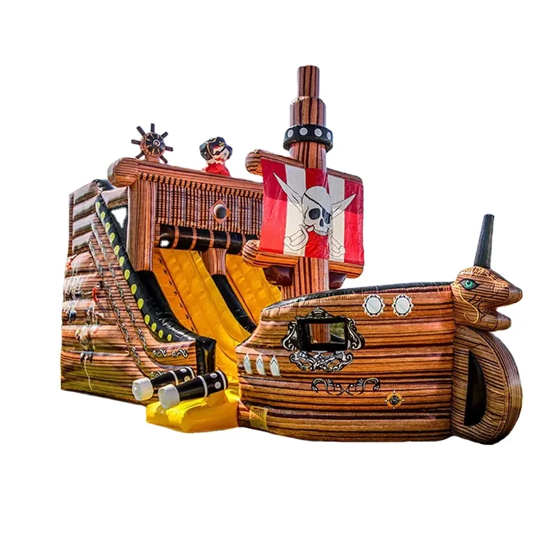 Commercial PVC Inflatable Pirate Ship Water Slide Kids' Playground ...