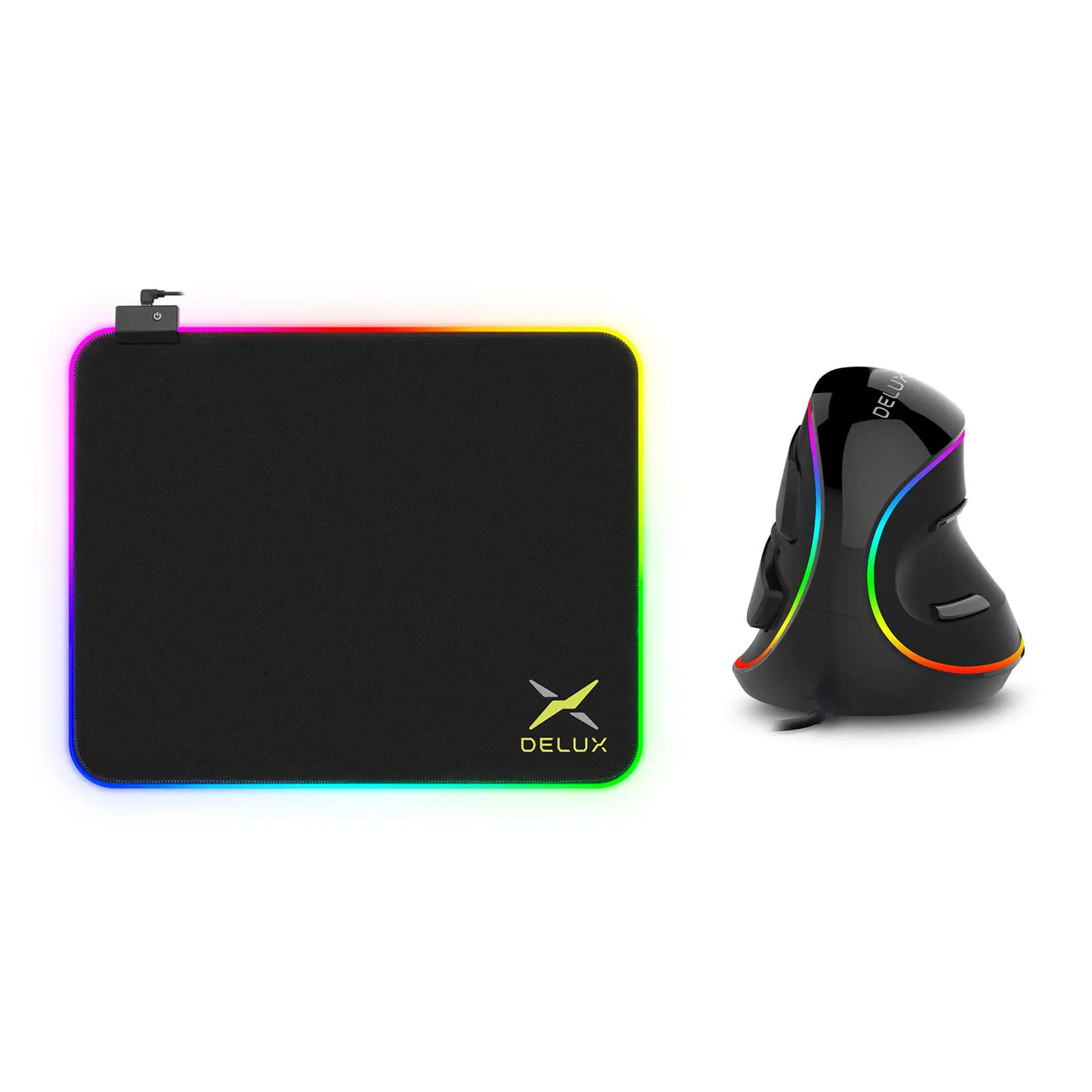 Delux Custom Lighting Colorful Rgb Mice Pads Led Game Non-slip Usb ...