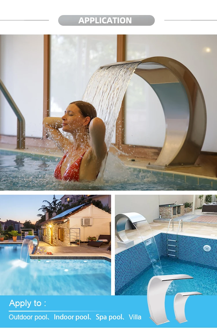 Artificial Swimming Pool Waterfall Acrylic For Garden Swimming Pool Rgb ...