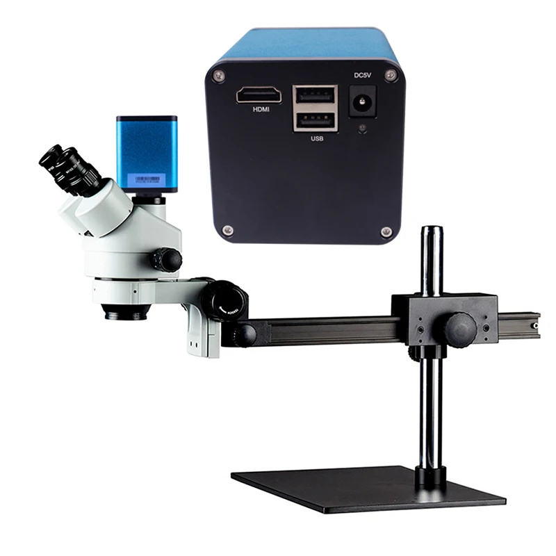 Professional Trinocular Stereo Microscope - 7x to 45x Zoom