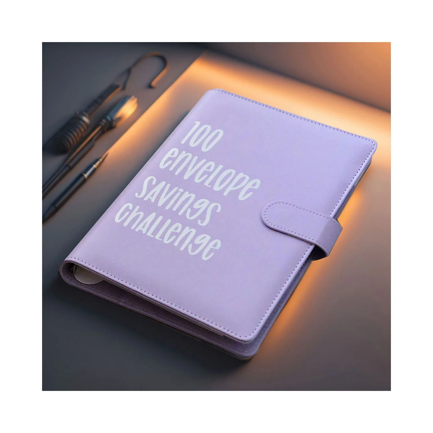 HOT 100 Saving Challenge Book Pu Leather Save Money Planner Notebook A5 ...