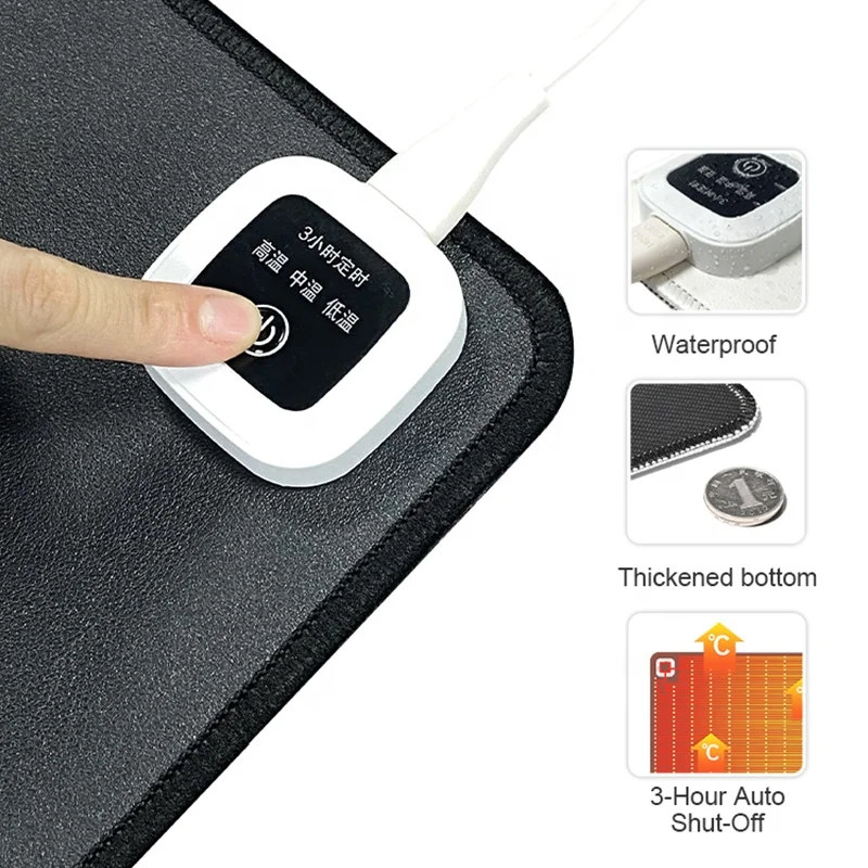 Customized Support Waterproof Rubber Leather Winter Desk Mats Heat Hand ...