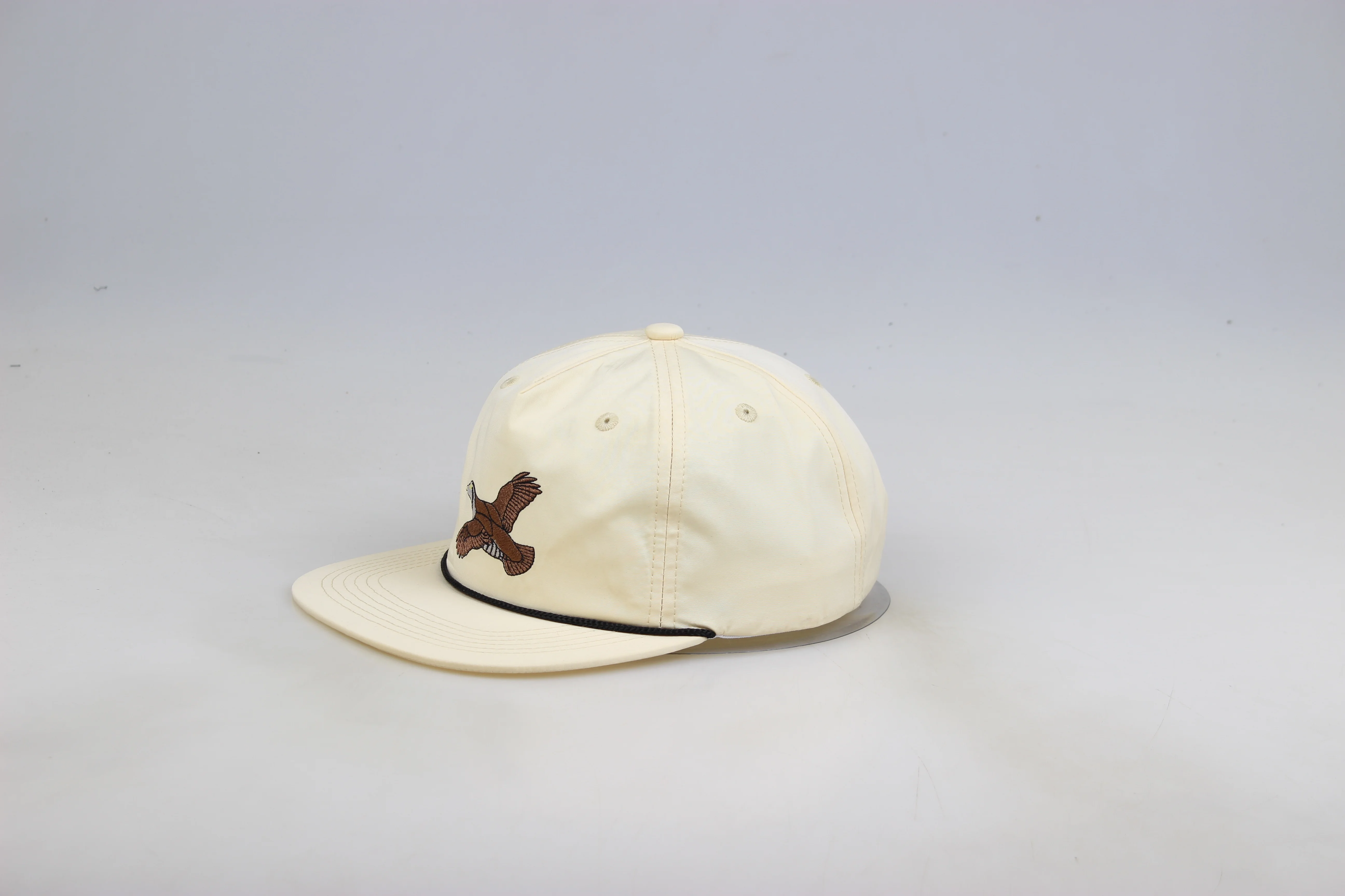 Wholesale Unstructured 5 Panel Sport Cap Nylon Snapback Hat With Rope ...