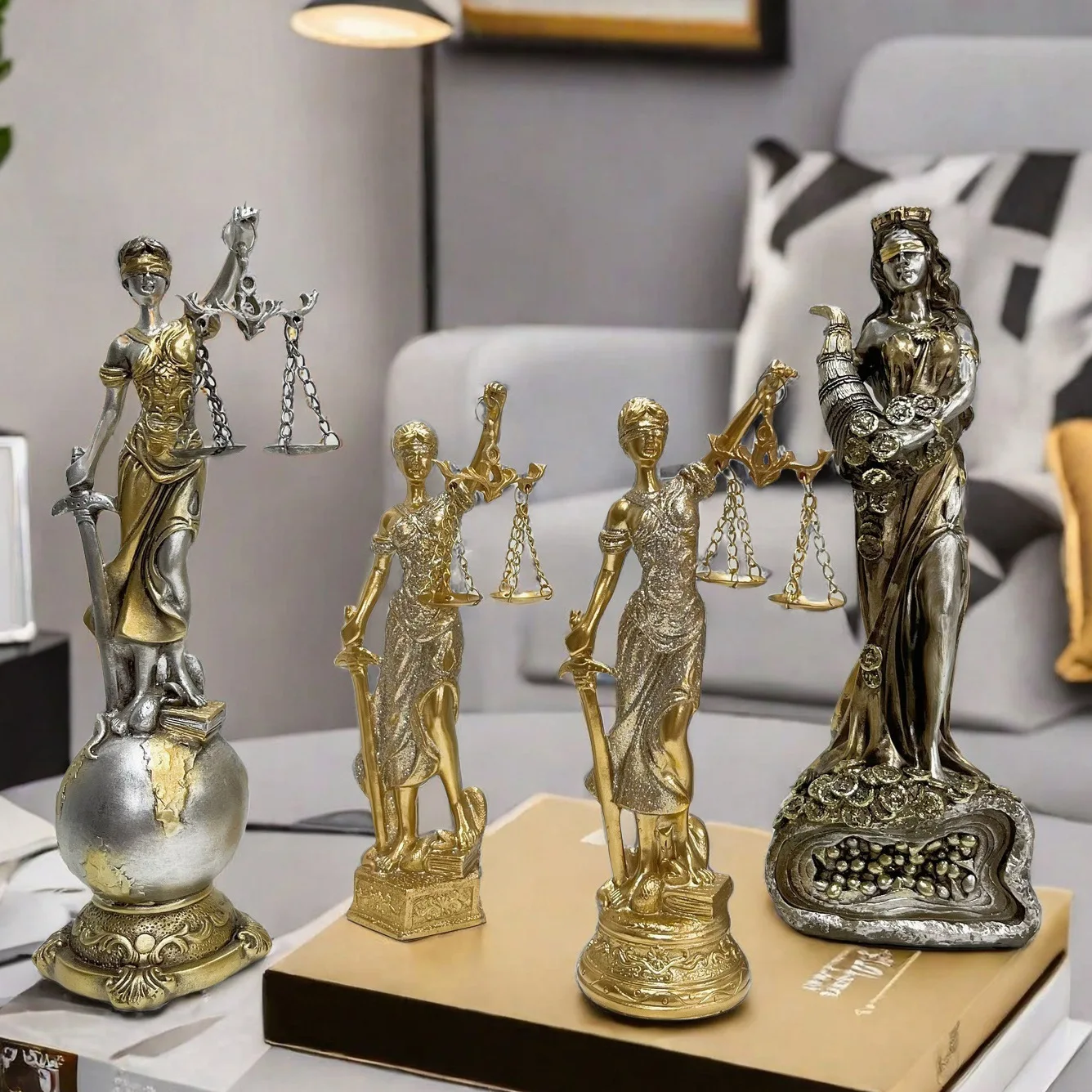 Modern Goddess of Wealth Resin Statue Eco-Friendly Crafts for Small ...