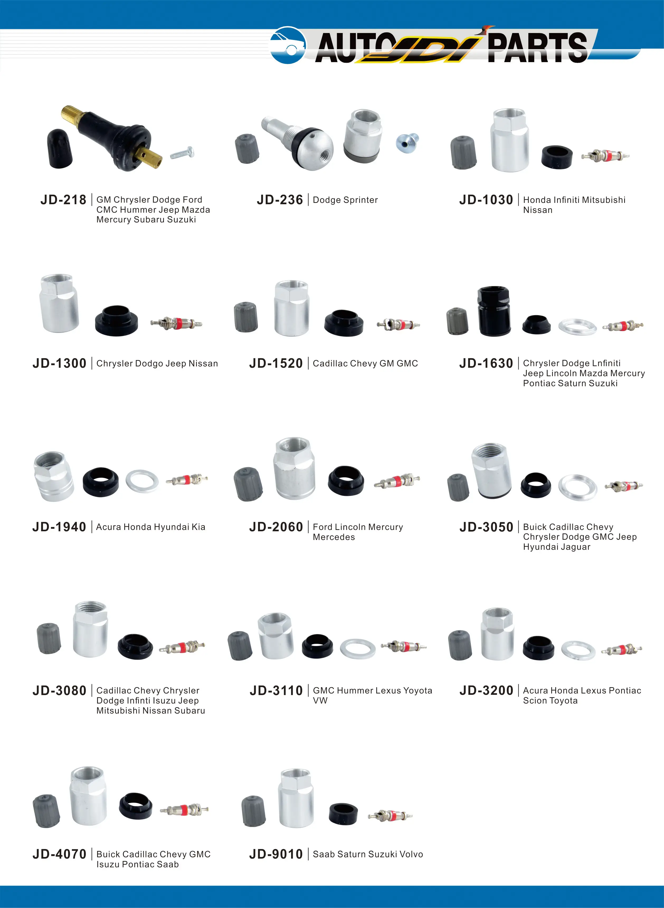JDI- 218 TPMS Service Kit Replacement Part for TPMS Sensor Tire Valve ...