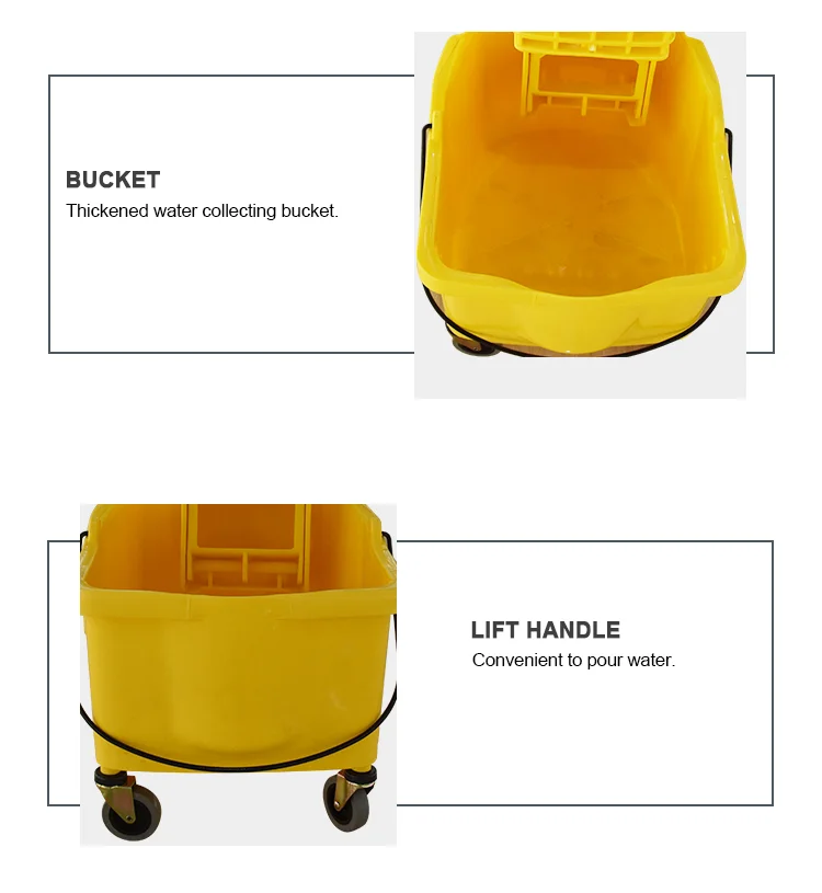 Double Mop Bucket with Squeezer - Hospital Cleaning Trolley
