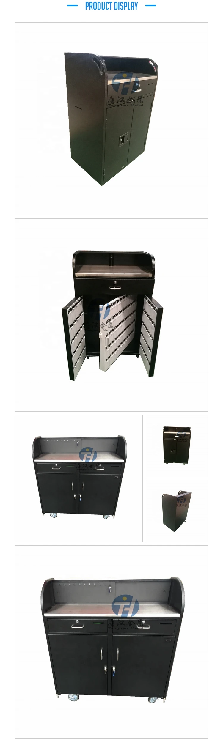 Mobile Valet Parking Podium Stand with Umbrella & 150 Key Holders