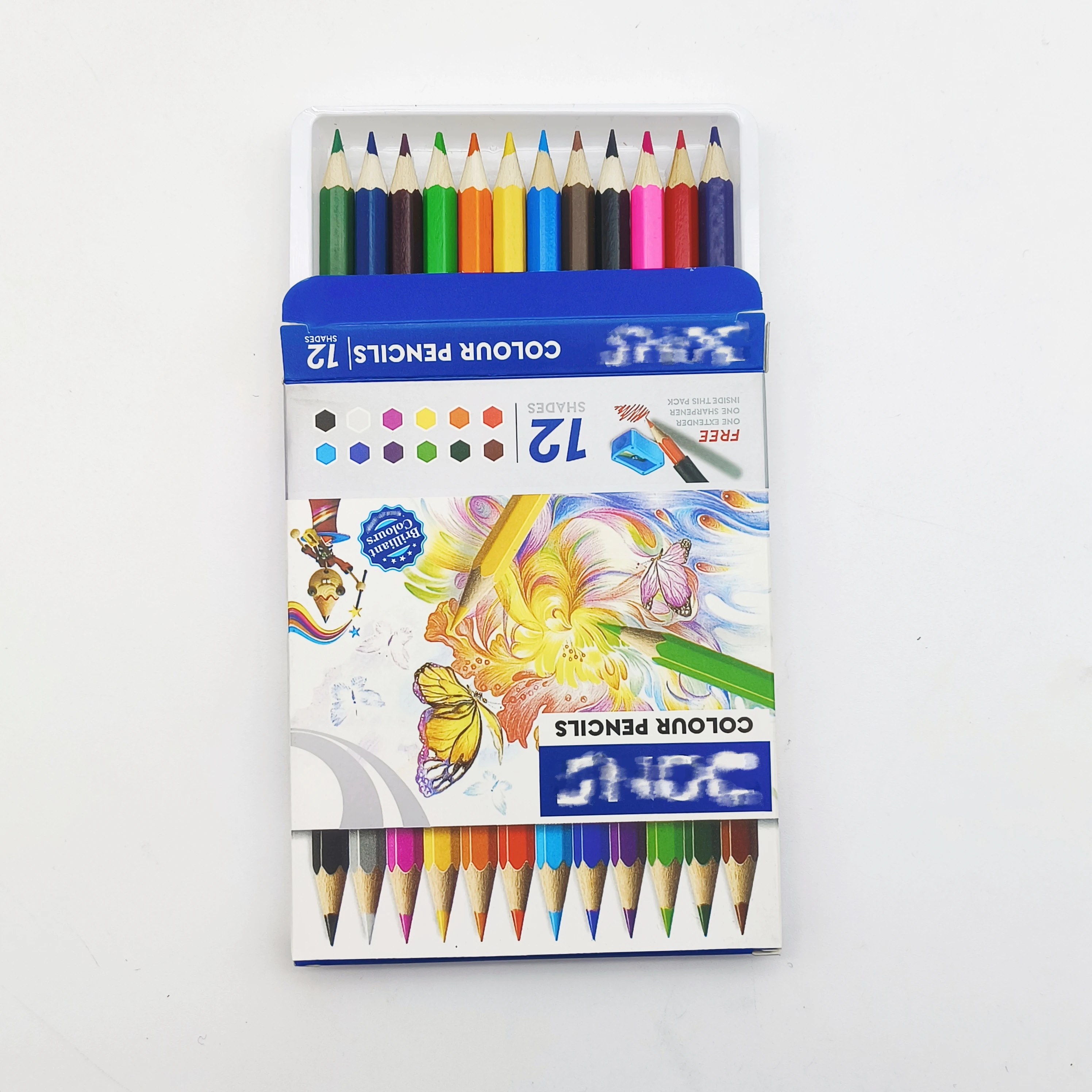 Hot-sale Color Pencil Set 12 Colors Hexagonal Wooden Colored 3.5 Inch ...