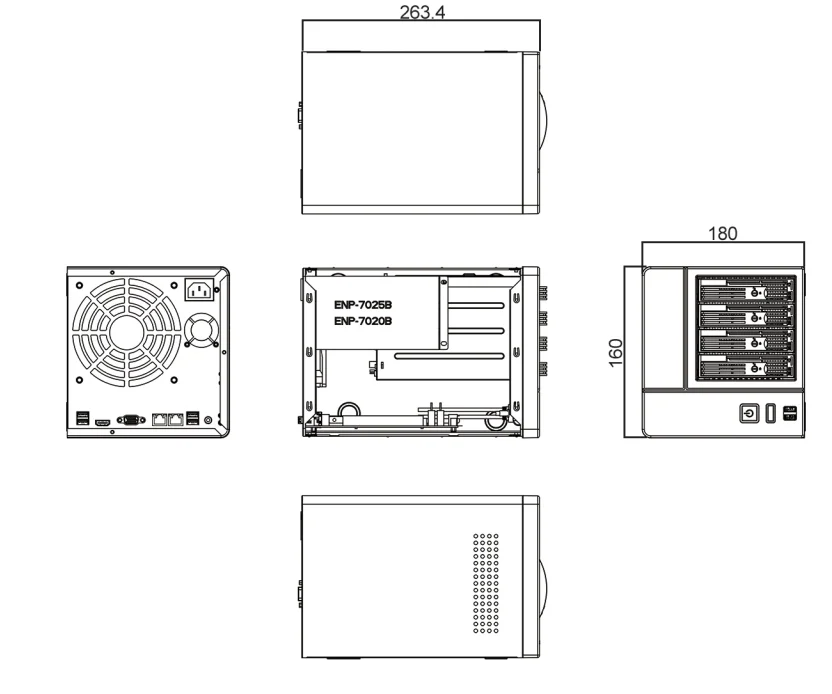 4BAYS NAS Server Case - Empty NAS Chassis with Power Supply