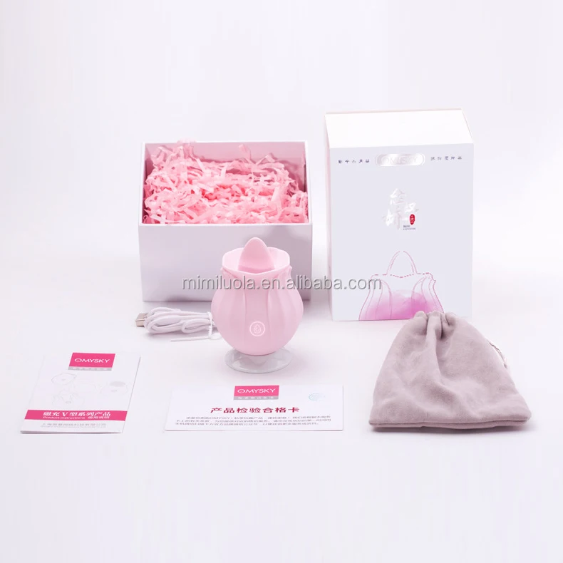 Omysky Rose Flower Shaped Pink Massager Vagina Brush Licking Super ...