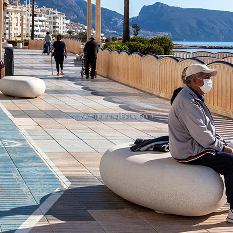 Public Areas Airport Waiting Chair Fiberglass Pebble Lounge Seat for Street