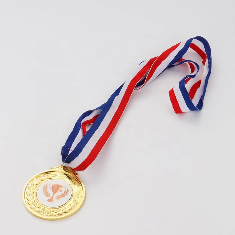 Wholesale Blank Zinc Alloy Award Sublimation Double-Sided Medal with Ribbon