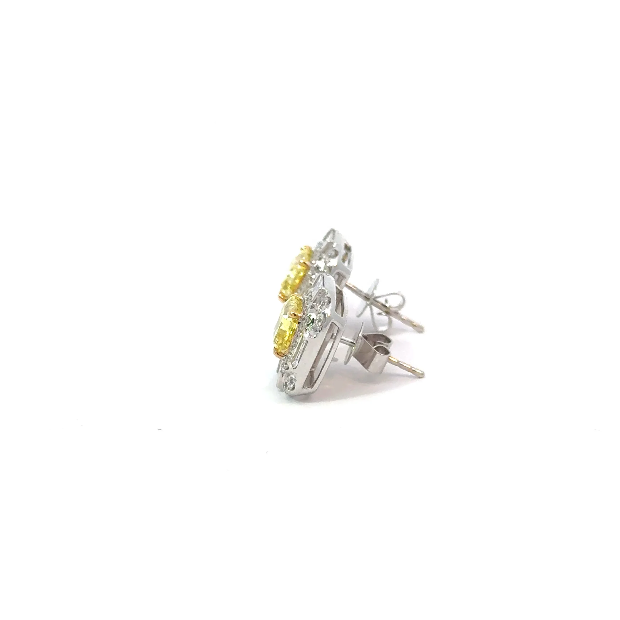 2.08ct Fancy Intense Yellow Vs2/fancy Yellow Vvs1 Radiant Cut Lab Grown ...