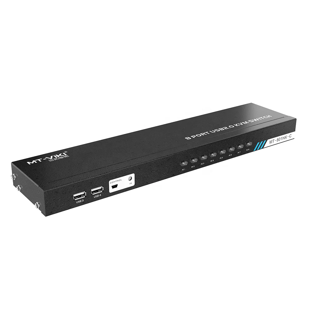 8 Port Kvm Switch Hdmi 4k 30hz,Mt-viki Rack Kvm Console 8x1 Switcher 8 In 1 Out + 8-pack Cables ...
