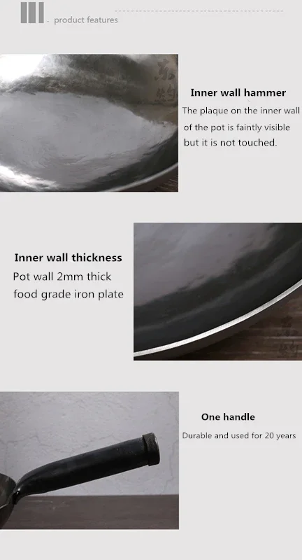 Master Star Traditional Chinese Iron Wok Handmade No-Coating Forged Pre ...