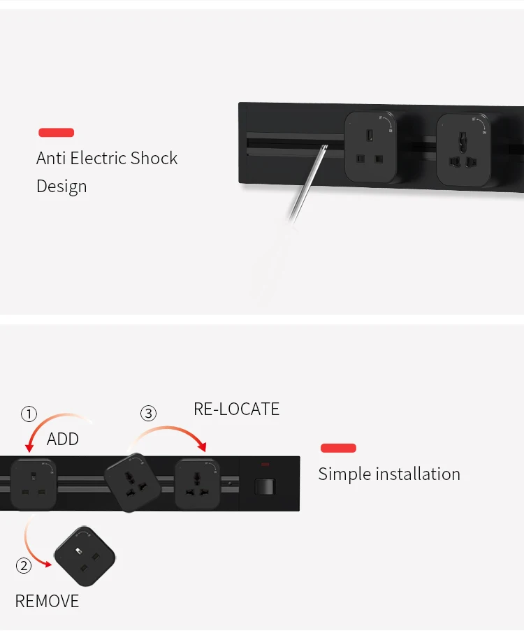 Eurob New Arrival Removable Socket Power Track Socket Kitchen Gadget ...