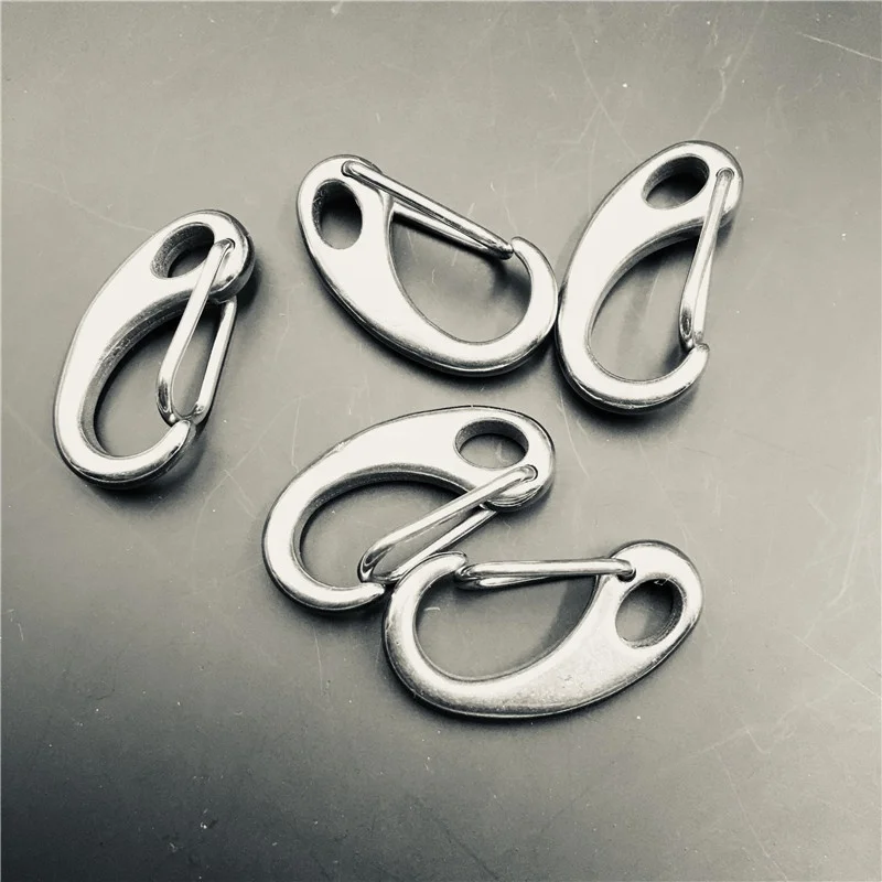 304/316 Stainless Steel Egg Shape Spring Snap Hook Quick Link Carabiner ...