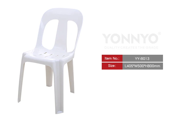 Monoblock Stackable Outdoor Garden White Plastic Chair