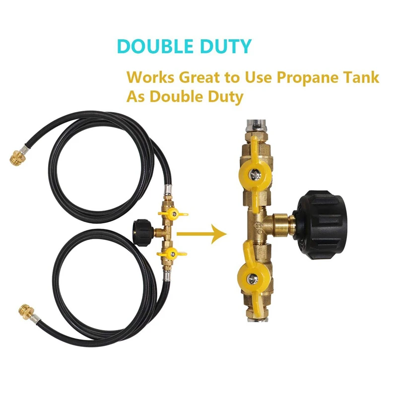 2 Way Y-splitter High Pressure Propane Extension Hose With Shut-off ...