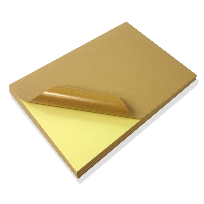 Custom Sticker Label A3 A4 A5 Paper Round Writeable Brown Kraft Sticker ...