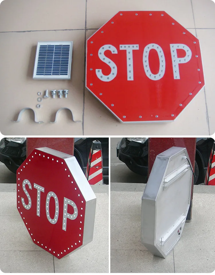 Construction Areas Aluminium&galvanized Sheet Flashing Led Stop Sign ...