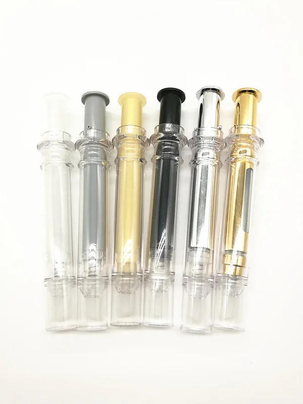 Transparent/gold/silver 5ml 10ml 15ml Cosmetic Syringe Airless Bottle ...