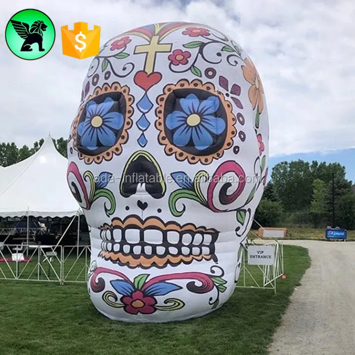 16ft Halloween Skull Inflatable Customized Advertising Inflatable Skull ...
