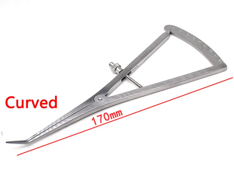 Dental Gauge Caliper Curved/straight Head Stainless Steel Ruler 0 - 20/ ...