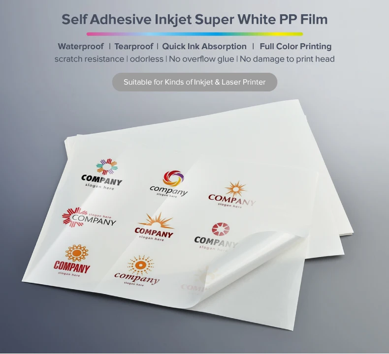 Sticker Paper A4 Inkjet Label Sticker Paper Glossy Pp Synthetic Paper ...