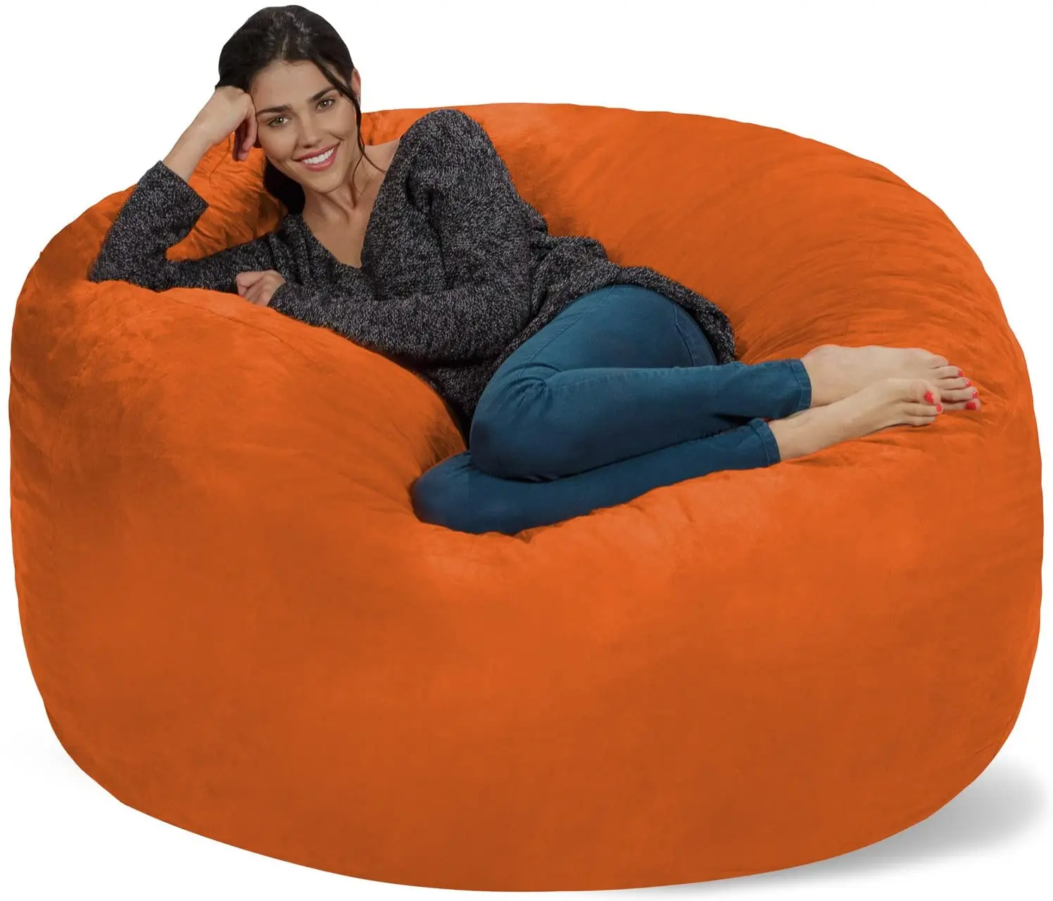 Fur Fluffy Sack Cotton Beanbag Memory Foam Filled Bean Bag Cover Sofa