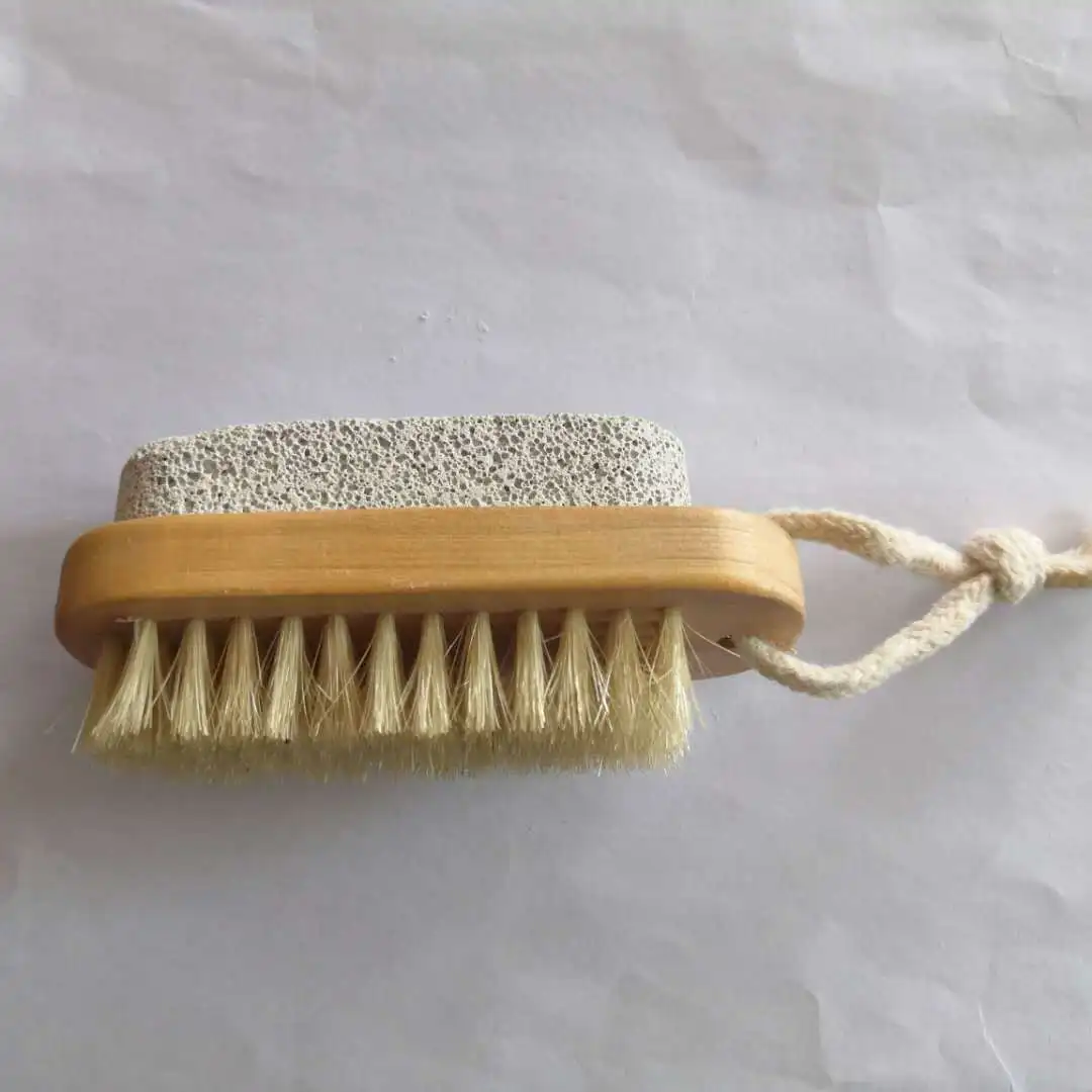 New Pumice Stone Brush With Wooden Handle Bristle Pumice Stone Brush ...