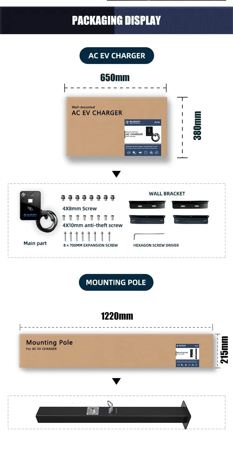 22kw Ac Ev Charge Home 3 Phase Wifi Type 2 Electric Car Charging ...
