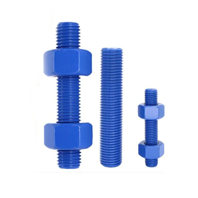 Blue Teflon Carbon Steel Tastm A193 B7 Stud Bolt With Nuts Thread Rod ...