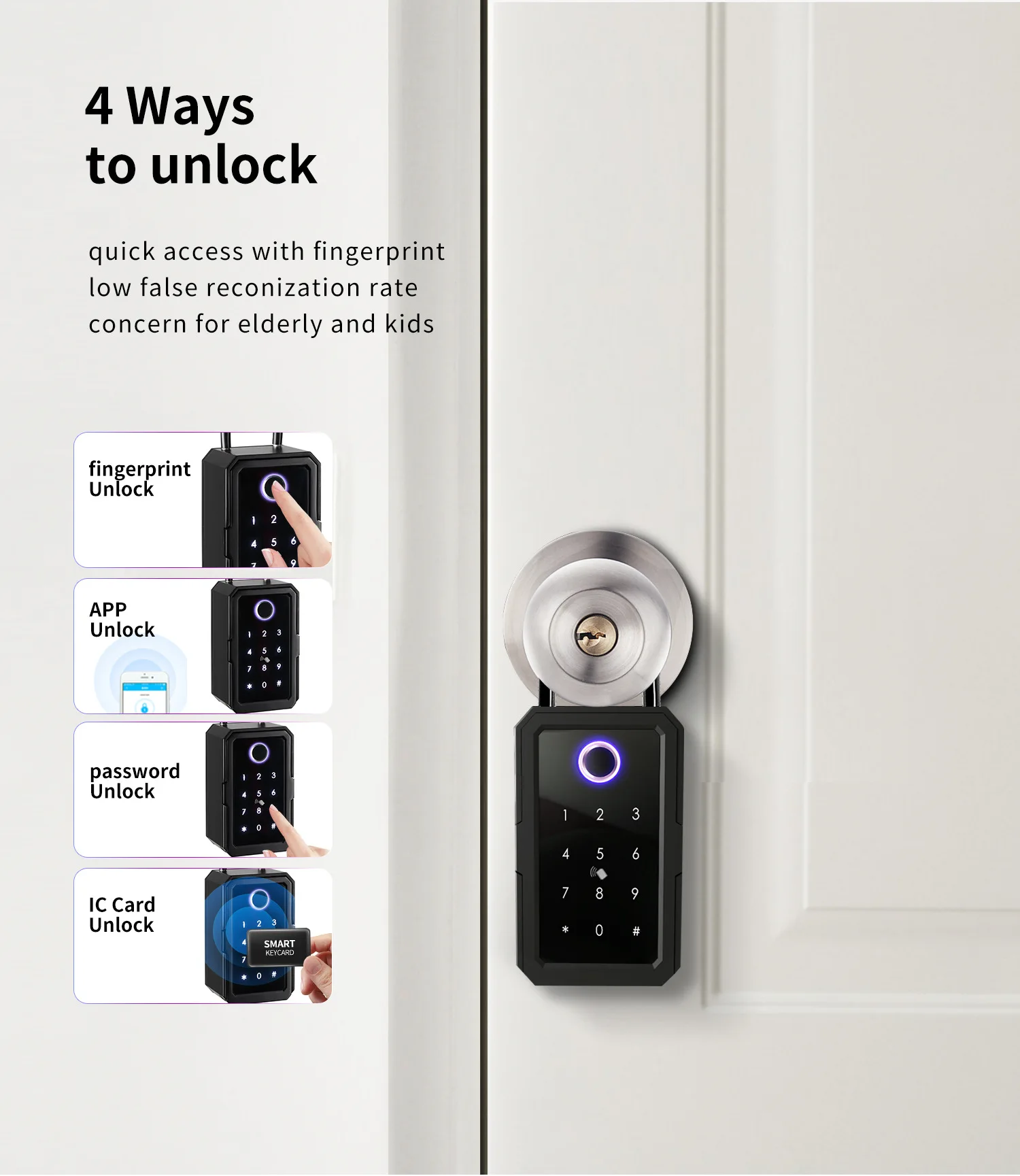Smart Key Box TTLock App Fingerprint Key Box Password IP65 Waterproof ...