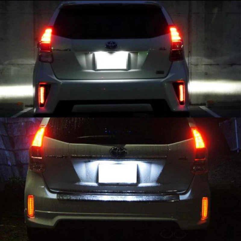 Red LED Bumper Reflector Lights for 14-16 Scion TC & Toyota Prius V